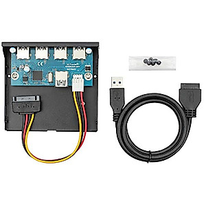 Cablecc USB 3.0 HUB 4 Ports Front Panel to Motherboard 20Pin Connector Cable for 3.5" Floppy Bay