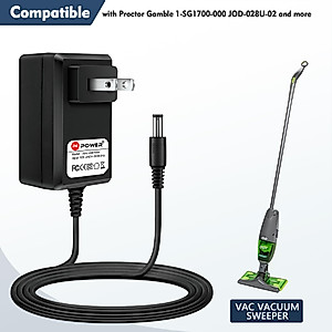 PKPOWER AC DC Adapter for Proctor Gamble 1-SG1700-000 JOD-028U-02 Swiffer Sweep & Vac Vacuum Sweeper Power Supply Cord Cable PS Wall Charger