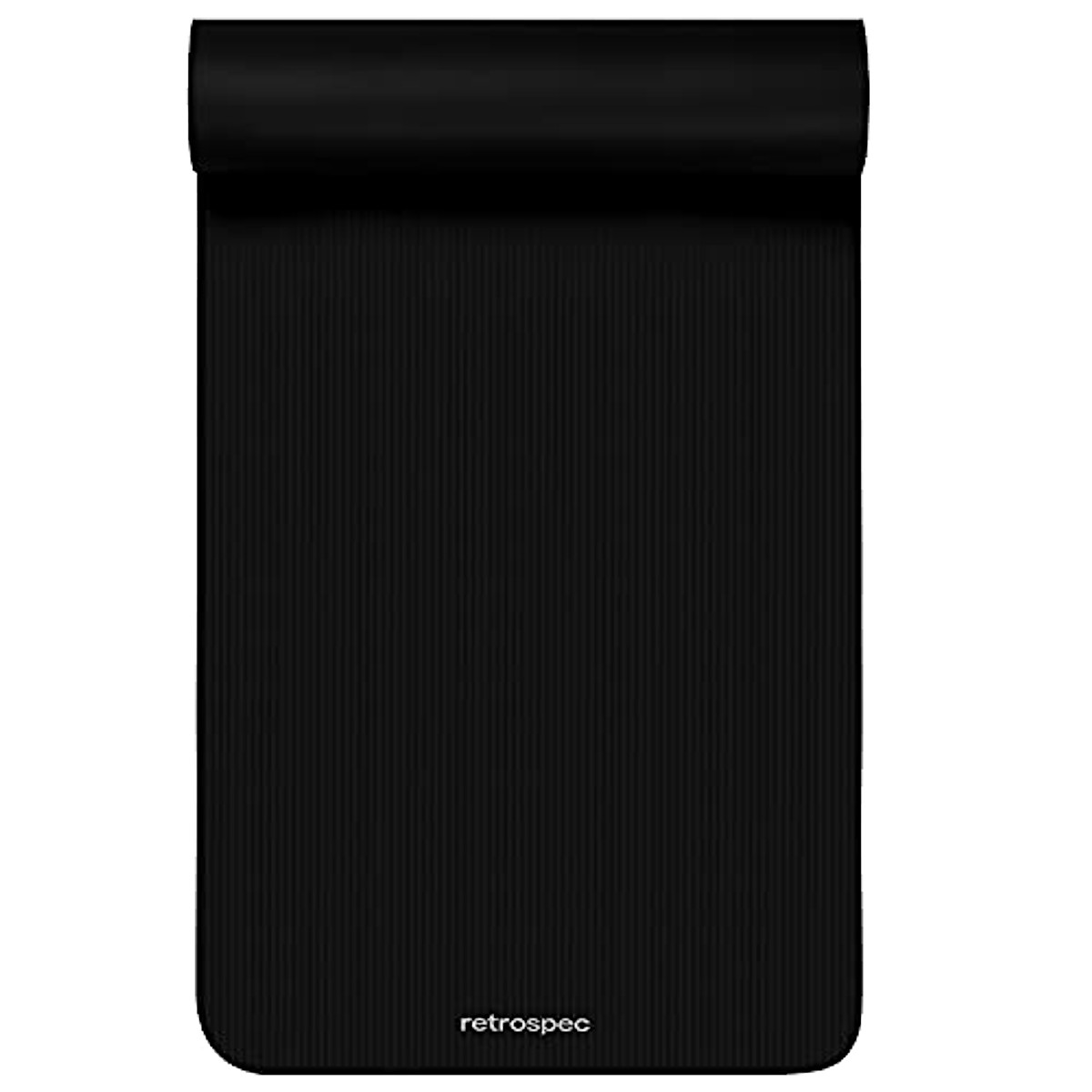 Retrospec Solana Yoga Mat 1" Thick w/Nylon Strap for Men & Women - Non Slip Exercise Mat for Home Yoga, Pilates, Stretching, Floor & Fitness Workouts - Black