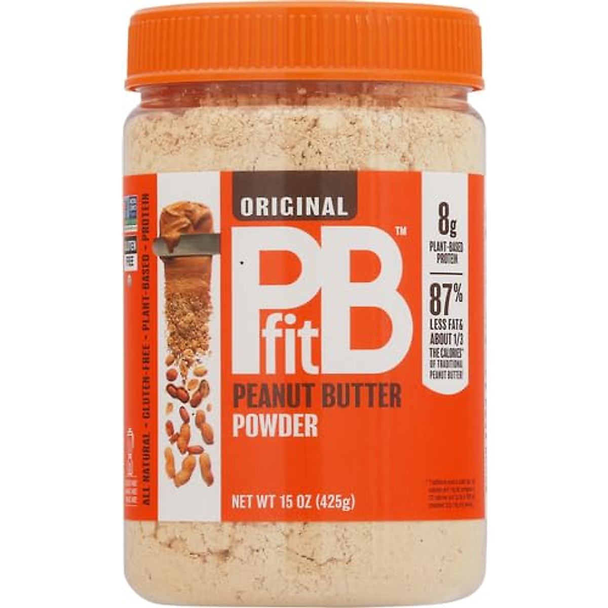 PBfit All-Natural Peanut Butter Powder, Peanut Butter Powder from Real Roasted Pressed Peanuts, 8g of Protein 8% DV (15 oz.)