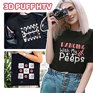 WRAPXPERT Puff Vinyl Heat Transfer White 3D Puffy HTV Iron on Vinyl for Tshirts,Easy Cut/Weed Foaming HTV for Heat Press,Clothing,10"x5ft