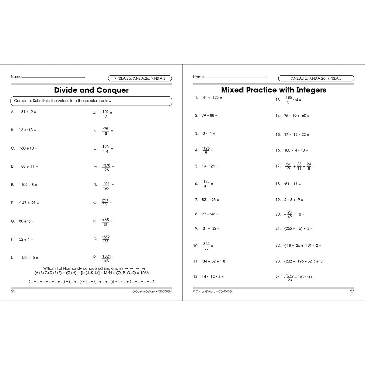 Carson Dellosa | Pre-Algebra Workbook | 6th–8th Grade, 128pgs (The 100+ Series™)
