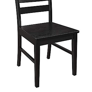 Walker Edison Modern Farmhouse Wood Armless Dining Room Chairs Kitchen, Set Of 2, Black