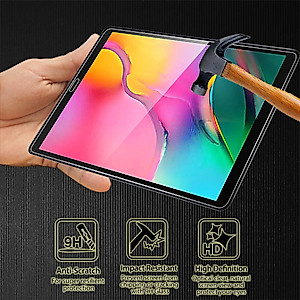 Orzero (2 Pack) Tempered Glass Screen Protector Compatible for Samsung Galaxy Tab A 10.1 inch 2019 (T510), 2.5D Arc Edges 9 Hardness High Definition Anti-Scratch Bubble-Free