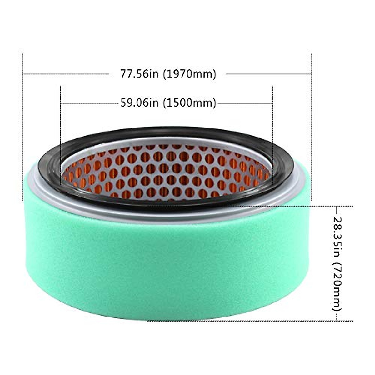 Air Filter 11013-2213 M144815 Replacement for John Deere X475 X485 X575 X585 X700 X720 X724 X728 X729 for Kawasaki FD750D # M152049 M148207 11013-2213 11013-2186