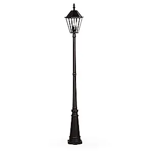 LUTEC London 12513LE4-SL LED Post Solar Light Outdoor Vintage Street Lights for Lawn Patio Yard Pathway Garden