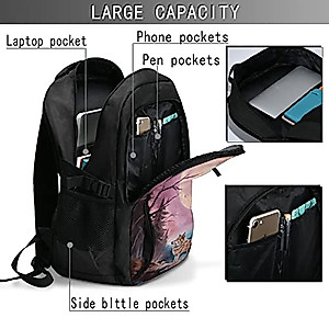 Native American Indians and Wolves Travel Laptop Backpack - Anti Theft Durable Business Laptops Backpack with USB Charging Port