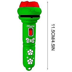 Aubatece Baby Lights Christmas Slide Projector and Lighting 2 in 1 Slide Projector Flashlight Kids Christmas Flashlight Projector Bedtime Toys Kids Fun Toys Neon Cloud Light (Green #2, One Size)