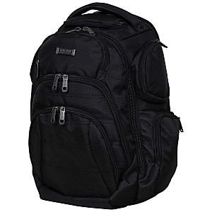 Kenneth Cole Reaction Pack-of-All-Trades' Multi-Pocket 17.0” Laptop & Tablet Business Travel Backpack, Black, One Size