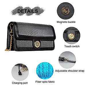 lumisonata LED Bags Light up Purse 7 Colors Festival Evening Clutch Luminous Crossbody Bag Glow Handbags Leather Shoulder Bag