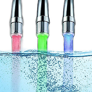 3 Pack 3-Color LED Water Faucet Temperature Sensor - Fancy Gradient Thermal Detector Color Changing Faucet by Varied Water Temperature, Utility Sink Tap Replacement Part for Kitchen, Bathroom