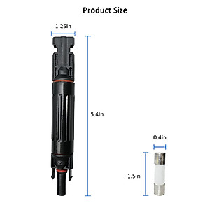 15A Solar Fuse Holder Inline, 5PCS Waterproof Solar Fuse Connector for Solar Panel and Solar Controller, Solar Surge Protection Device with Male and Female Connector
