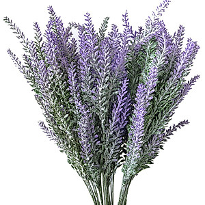 Artificial Lavender Bouquet Plastic Flocked Flowers Layout DIY Bridal Bouquet Home Garden Mall Christmas Holiday Decora-5PCS Purple
