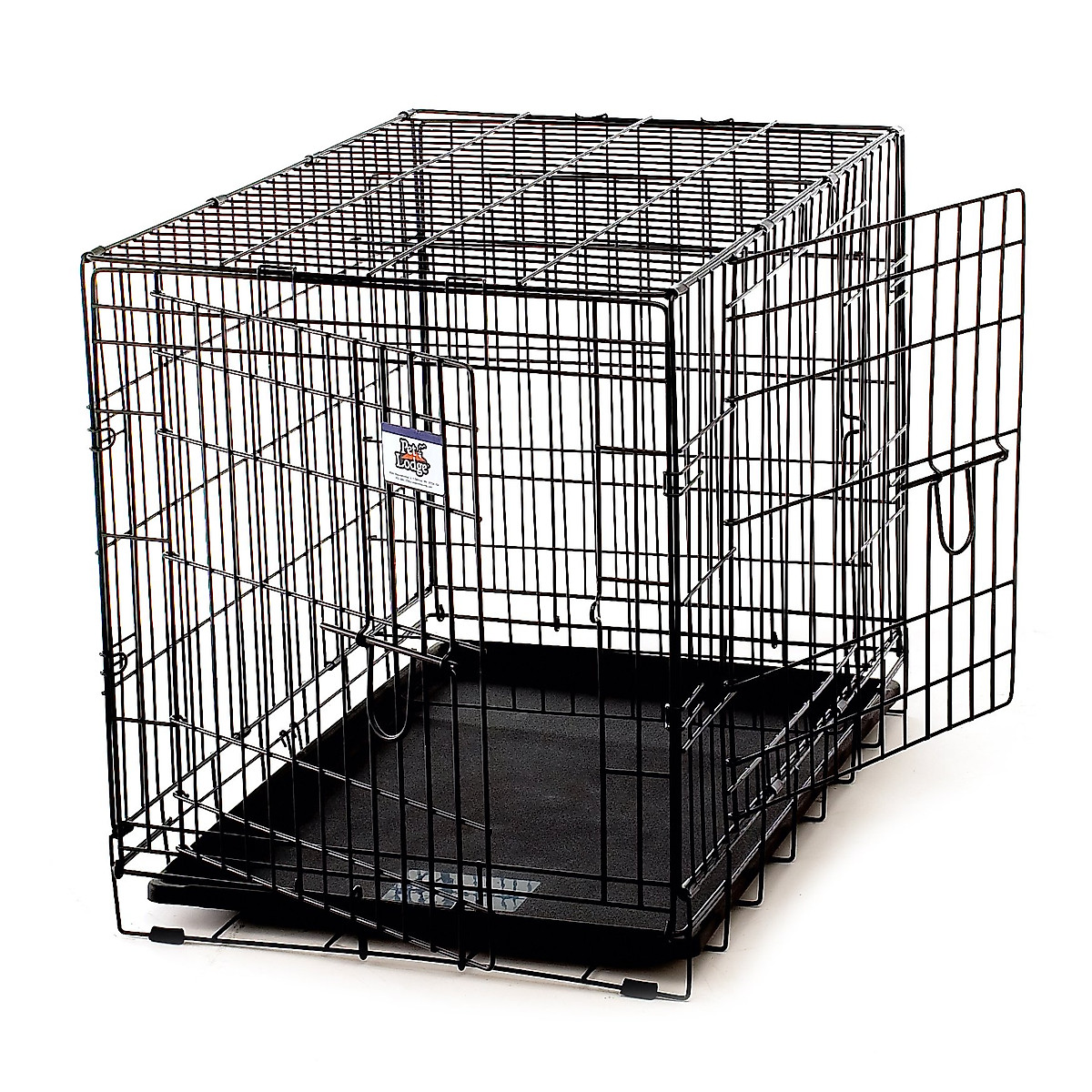 Pet Lodge® Wire Dog Crate | Small Pet Carrier | Easy to Clean | Multi-Functional Pet Crate | Double Door Crate | Great for Pets Up to 50lbs | Medium