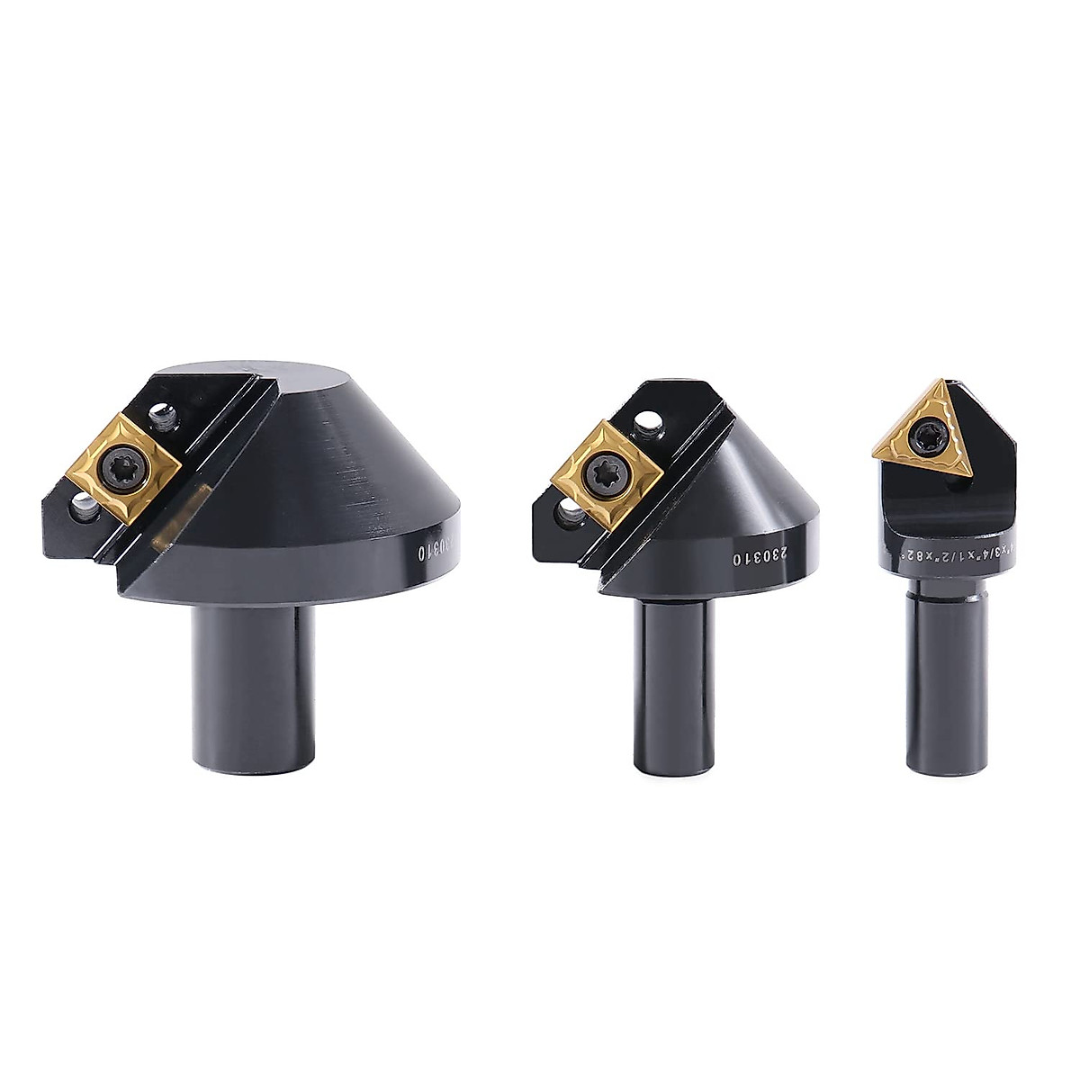 Accusize Industrial Tools, 1/4'', 1/2'' and 1-1/4'' 82 Degree Indexable Carbide Countersinks, 0046-0982