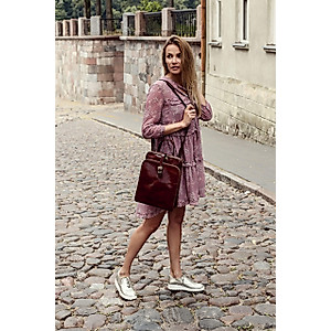 Time Resistance Leather Backpack Convertible to Shoulder Bag - Handmade For Laptops up to 12 Inches Daybag Rucksack