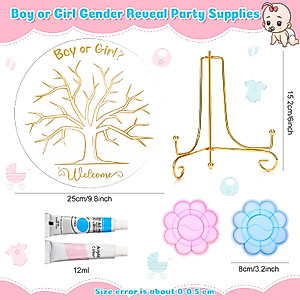 Pasimy Gender Reveal Fingerprint Tree Boy or Girl Party Ideas Baby Shower Guest Book Party Game Gender Reveal Party Supplies for Baby Shower Guess Gender He or She Party Keepsake (Classic)