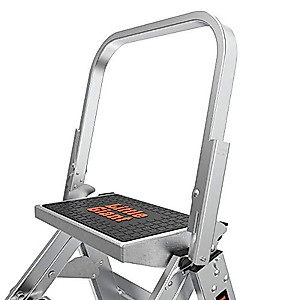 Little Giant Ladders, Safety Step, 2-Step, 2 foot, Step Stool, Aluminum, Type 1A, 300 lbs weight rating, (10210BA), Gray