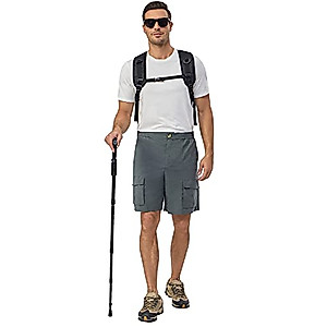 Little Donkey Andy Men's Hiking Cargo Shorts Quick Dry Lightweight Stretch Shorts for Golf Fishing (Grey L)
