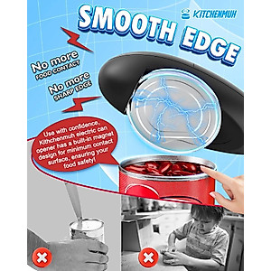 One Touch Electric Can Opener Fits Almost All Can Sizes for Seniors with Arthritis, Hand Held Battery Operated Can Opener with Smooth Edge, Food Safe Kitchen Gadgets Automatic Can Opener for Kitchen