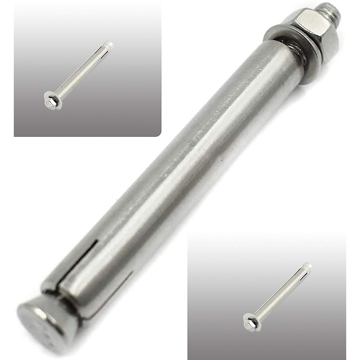 Hex Expansion Bolt Hex Head Nut Sleeve Expansion Screw 304 Stainless Steel External Furniture Bolts, Expanding Shield Anchor Screws Bolts Fastener M6x60mm 5 Pack