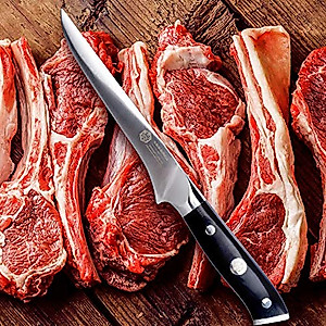 KESSAKU Boning Knife - 6 inch - Dynasty Series - Razor Sharp Kitchen Knife - Forged ThyssenKrupp German High Carbon Stainless Steel - G10 Garolite Handle with Blade Guard