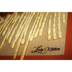 Baking Sheet Liners, 2-Pc Set by Ludy's Kitchen - Replaces Baking Papers - Commercial Grade Silicone Baking Mats - Non Stick, Durable, & Reusable Oven Pan Liners - Great Gift Ideas