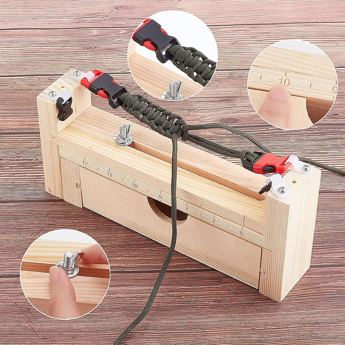 PH PandaHall Jig Bracelet Kit, Adjustable Length Bracelet Maker Kit for Weaving DIY Craft Tools, Including 2 Parachute Cords and 6 Quick Release Buckles