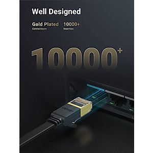 UGREEN Cat 7 Ethernet Cable, 6FT Ethernet Cable with 10Gbps High Speed, 100% Pure Copper Wire and Gold-Plated Connectors, Flat Design, Compatible with Gaming PS5/4/3 Xbox PC Laptop Modem Router
