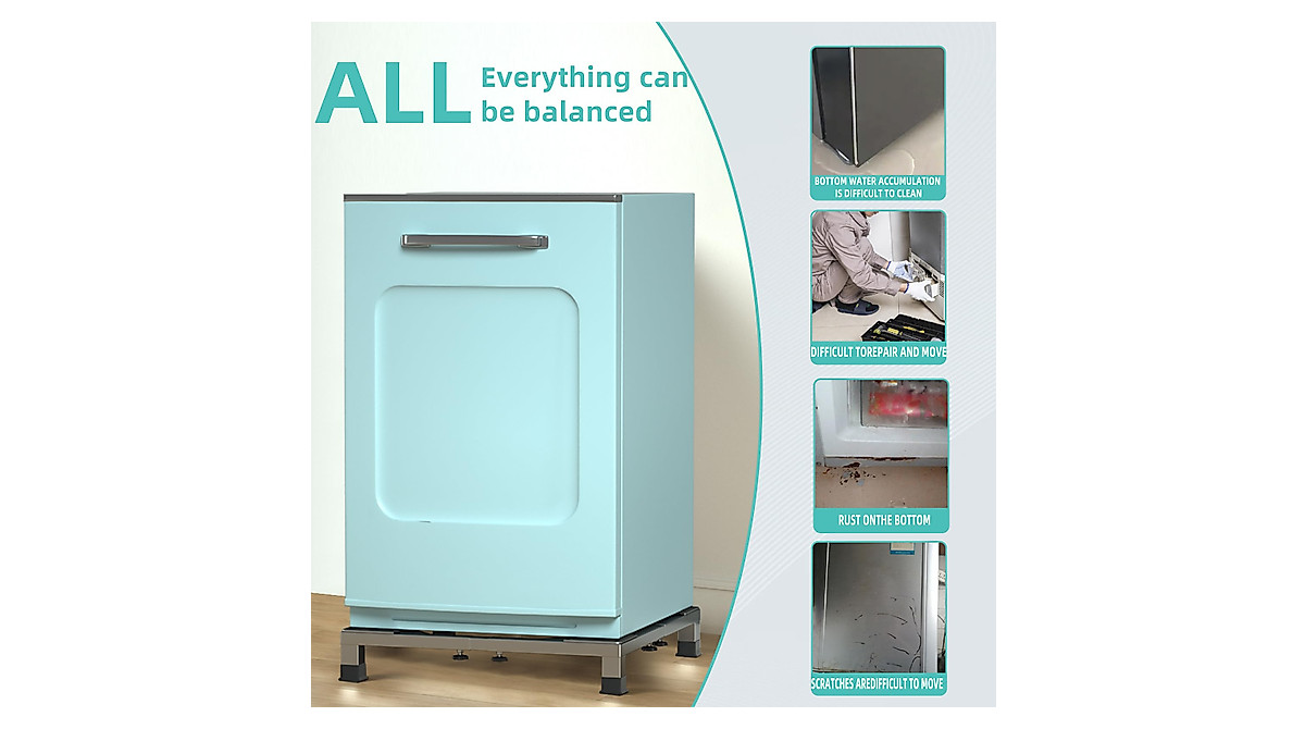 Heavy Duty Stainless Steel Fridge Stand - Adjustable Base for Appliances