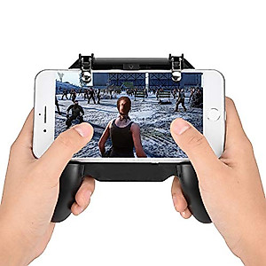 Zyyini Smart Phone Holder Handle, Stretchable Mobile Game Controller with Triangular Support, Phone Game Mobile Trigger Joystick Suitable for Phones up to 6.6 inches