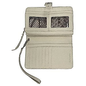 Harley-Davidson Women's Heavy Metal Stud Genuine Leather Clutch Wallet - Cream