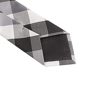 Amazon Essentials Men's Plaid Necktie, Black, One Size
