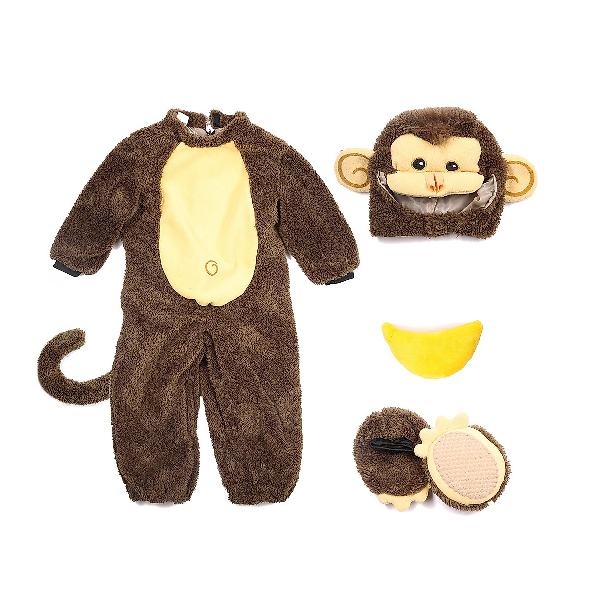 Spooktacular Creations Halloween Toddler Monkey Costume Set with Toy Banana for Infant, Kids, Baby Halloween Dress Up, Safari Themed Parties (6-12 Months)