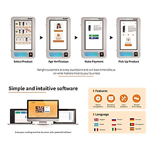 Wall mounted 32" touch screen vending machine - age verification, NAYAX cashless and cloud software INCLUDED