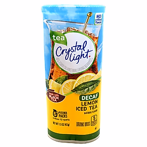 Crystal Light Decaf Iced Tea Drink Mix, Natural Lemon Flavor (12-Quart), 1.5-Ounce Packages (Pack of 4)