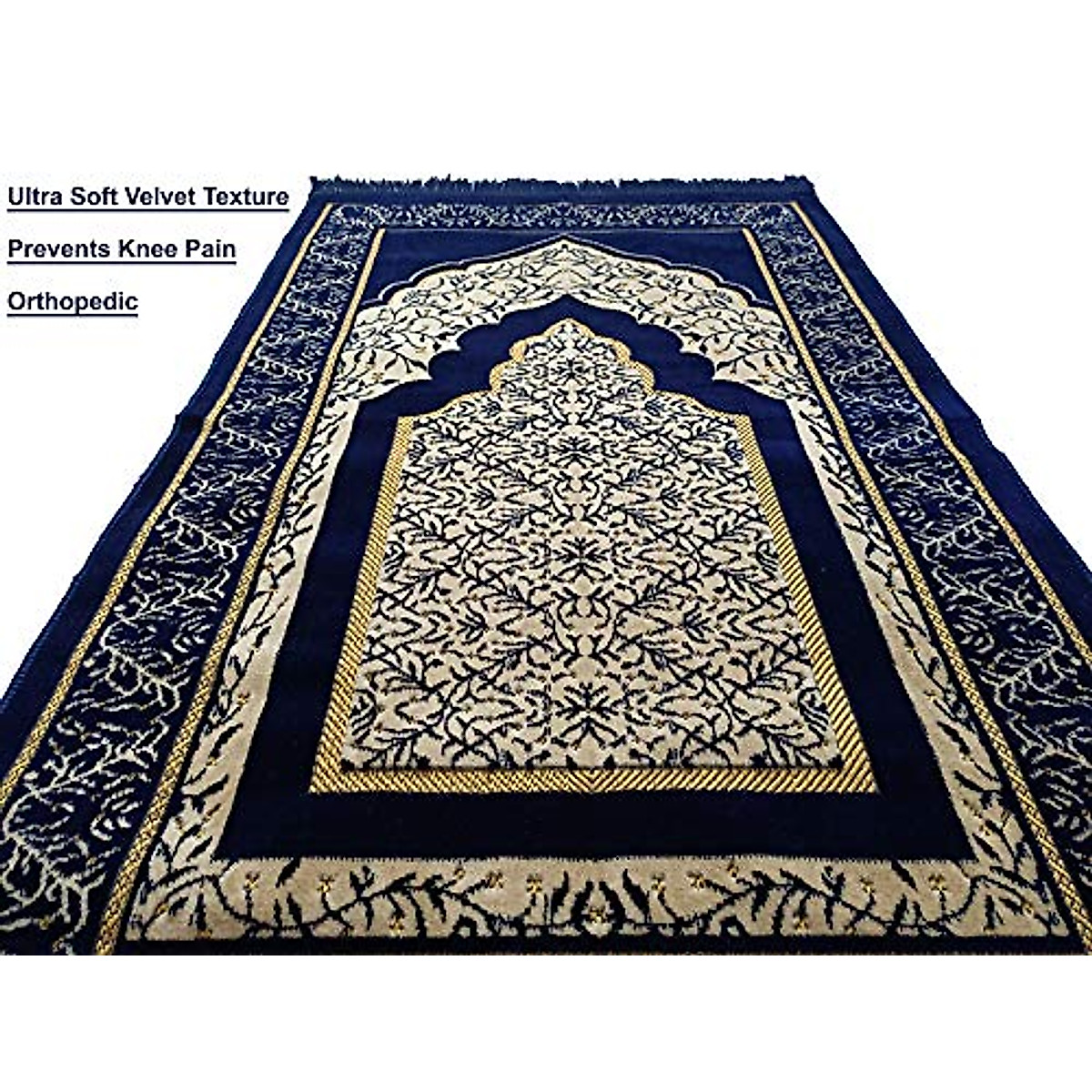 BAYKUL Muslim Prayer Rug - Islamic Turkish Prayer Rugs-Great Ramadan Gifts-Prayer Mat for Women and Men-Islam Carpet-Portable Muslims Mats-Praying Rugs Islam with Beads-Gift Prayer Beads 99