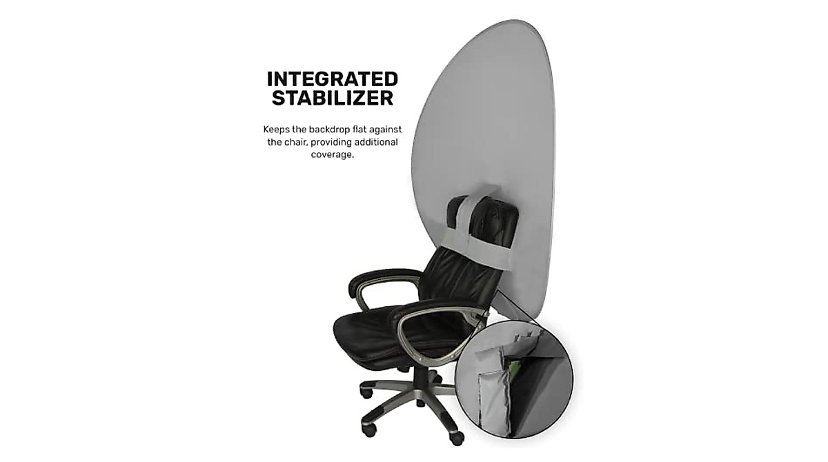 Webaround Big Shot 56" Grey Portable Webcam Backdrop - Easy Setup