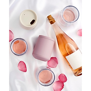 Maars Port Acrylic Wine Tumbler with Lid | Premium Outdoor Insulated Double Wall Reusable Wine Glass Cups, BPA Free Plastic - Clear, 4 Pack