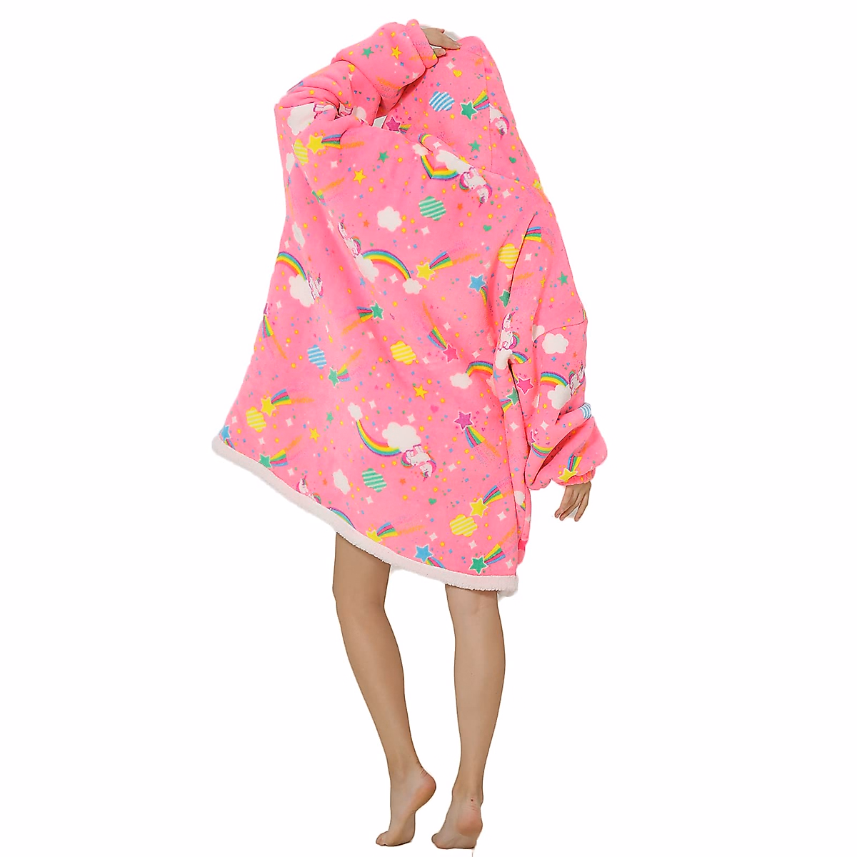 JERYMUND Oversized Blanket Hoodie - Sherpa Fleece Wearable Blanket for Unisex Adult Women Men, Fluffy Giant Comfortable Hooded Sweatshirt