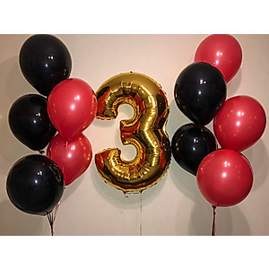 Treasures Gifted Large Gold Number Balloons - 40 Inch Foil Number 3 Balloon - Birthday Balloon Numbers - Graduation Balloon Numbers - Number Balloons for Birthday, Anniversary, New Years Eve Party