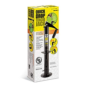 Quick Drop Tongue Jack for A-Frame Travel, Cargo, and Utility Trailers or 5th Wheel RVs
