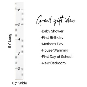 HEADWATERS STUDIO Wooden Ruler Growth Chart for Kids, Boys and Girls - Height Chart & Height Measurement for Wall - Kids Nursery Wall Decor and Room Hanging Wall Decor - Original - White