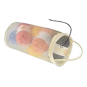 Cabilock Tool Organizer Bag Bag Beige Mesh Hook Storage Diy Crochet Woolen Yarn Knitting Mesh Organizer Bags