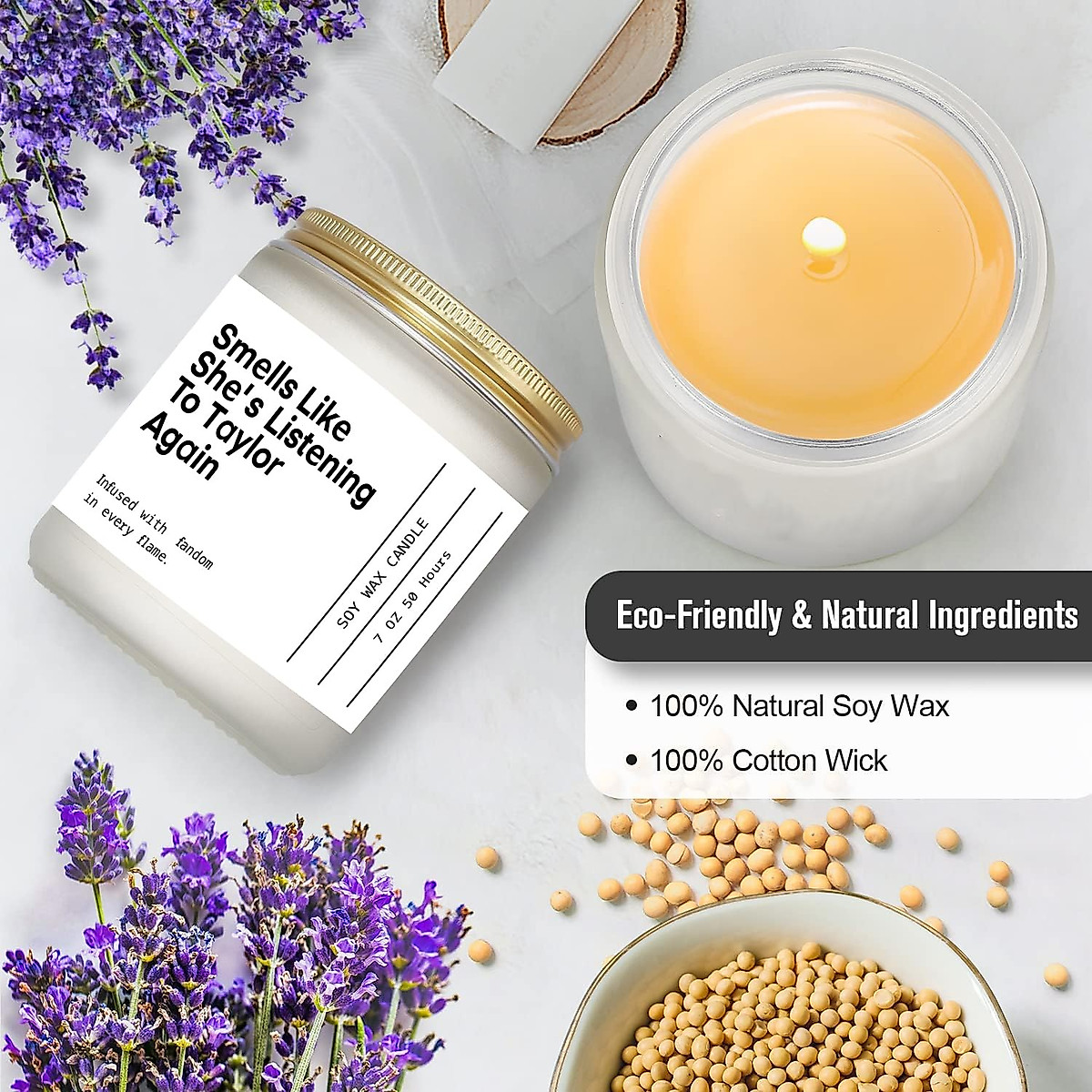 Music Lover Scented Candle with Lavender Scent -Merch Gifts for Party Decorations, Handcrafted, Long-Lasting Candle for Mother's Day Nurse Graduation Christmas Gift