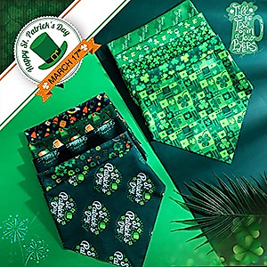 20 Pack St. Patrick's Day Dog Bandana Scarf Accessories Easter Spring Summer Holiday Dog Bandana Pet Triangle Scarf Soft Bib for Small Medium Large Girl Boy Dogs Pet Cat (Shamrock Patterns)