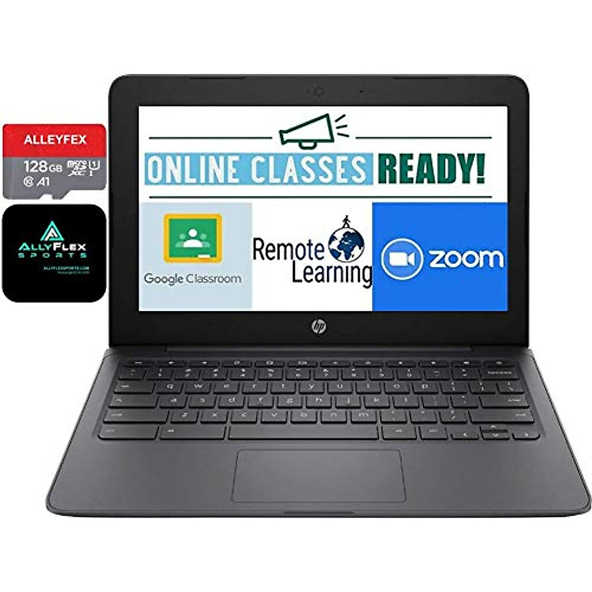 HP Chromebook 11.6" HD Laptop for Business and Student, Intel Celeron N3350, 4GB Memory, 160GB Space(32GB eMMC+128GB MemoryCard), Webcam, USB-C, WiFi , Bluetooth, Chrome OS+AllyFlex mp