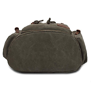 KAUKKO Vintage Casual Canvas and Leather Rucksack Backpack, 1Navy