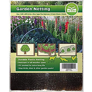 De-Bird Bundle Includes: Scare Tape - Reflective Tape and Heavy Duty Bird Netting to Keep Away Woodpecker, Pigeon, and Protect Plants & Fruit Trees