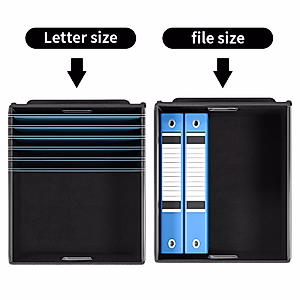 Huolewa Upgraded Portable File Organizer Box, Large Linen Hanging Office Document Storage Box with Lid - Black, Collapsible Filing & Storage Boxes for Office/Decor/Home - 14.9 x 12.59 x 10.8 inch